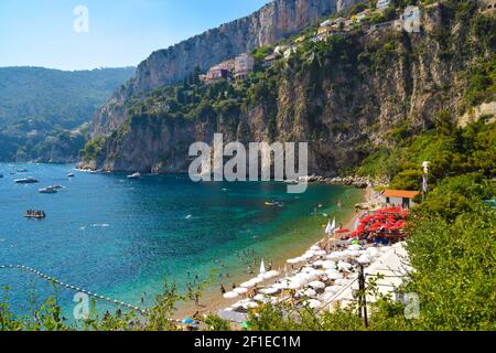 Scenic view of Mala Beach and coast. Cap d`Ail, South of France, 2019. Credit: Vuk Valcic ...